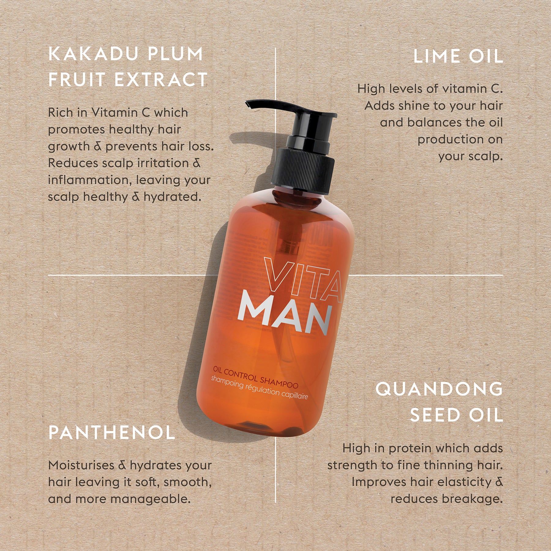 Best Shampoo for Oily Hair, Men's Oil Control Shampoo | VITAMAN Australia